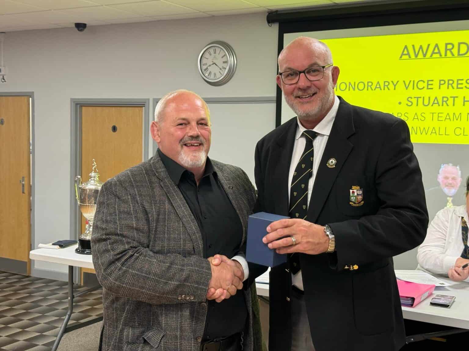 Two stalwarts of Cornish rugby honoured at CRFU AGM